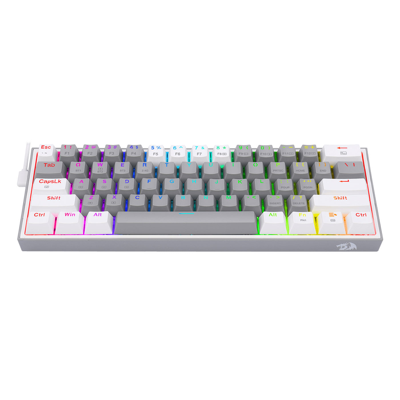 Teclado Gamer Redragon K616-RGB Fizz Pro Grey/White