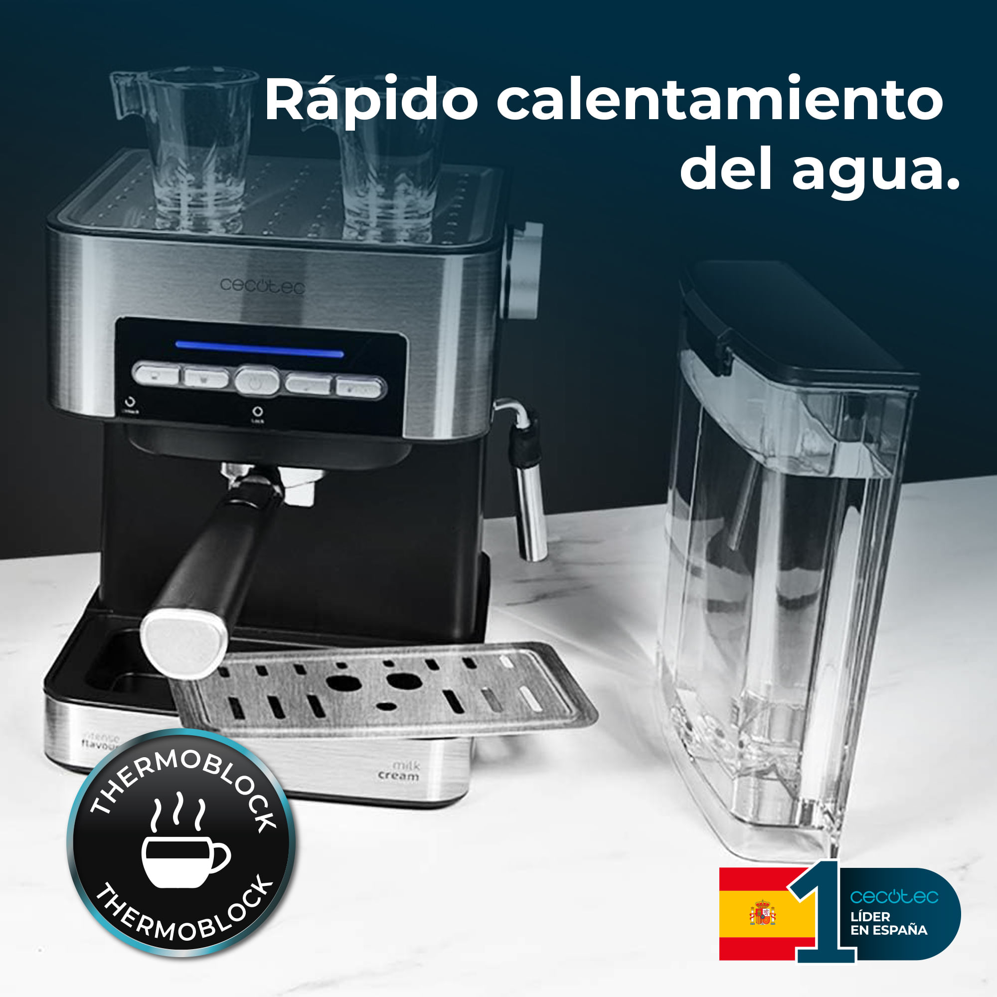 Cafetera Cecotec Power Espresso 20 Matic. 850W, Presión 20 Bares ...