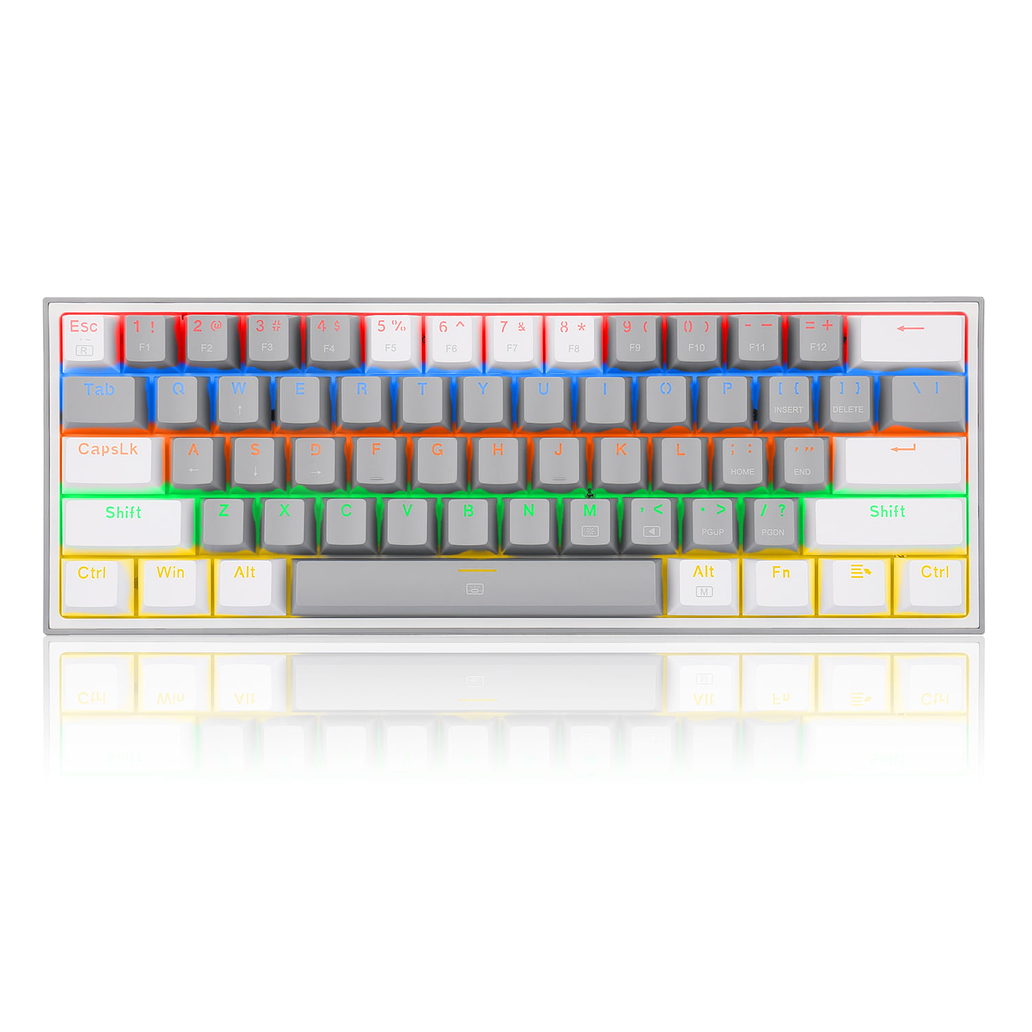 Teclado Redragon Fizz RGB K617-RGB Grey/White